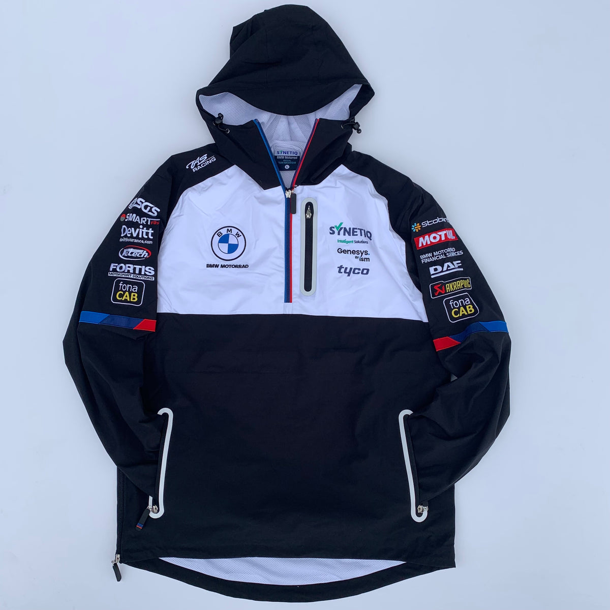 Black and white 1/4 zip waterproof jacket – Blackwater Graphics